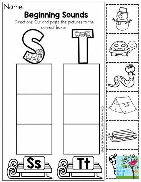 Beginning Sounds Cut And Paste Worksheets - Worksheets Day
