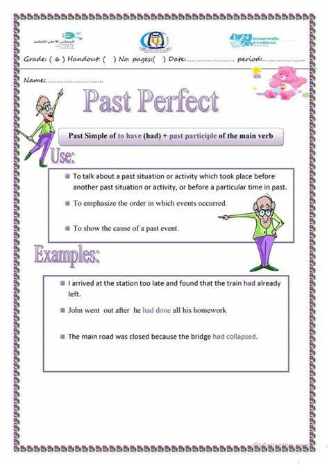 Past Perfect Tense Worksheets - WorksheetsDay