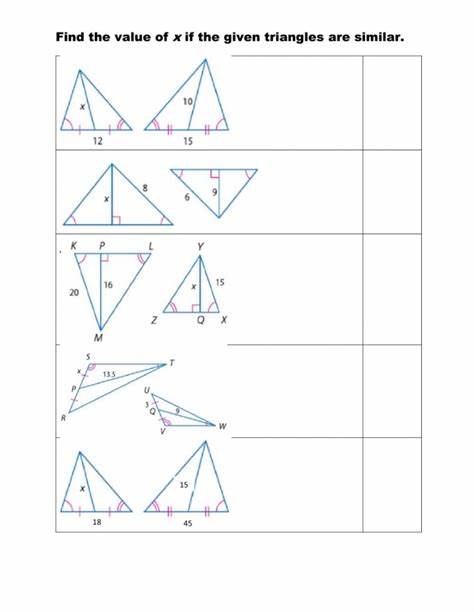 Similar Triangles Worksheets - Worksheets Day