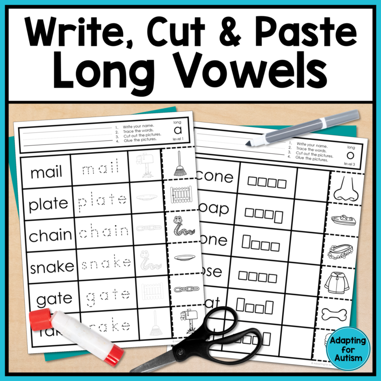 Long Vowel Cut Paste Worksheets - Worksheets Day