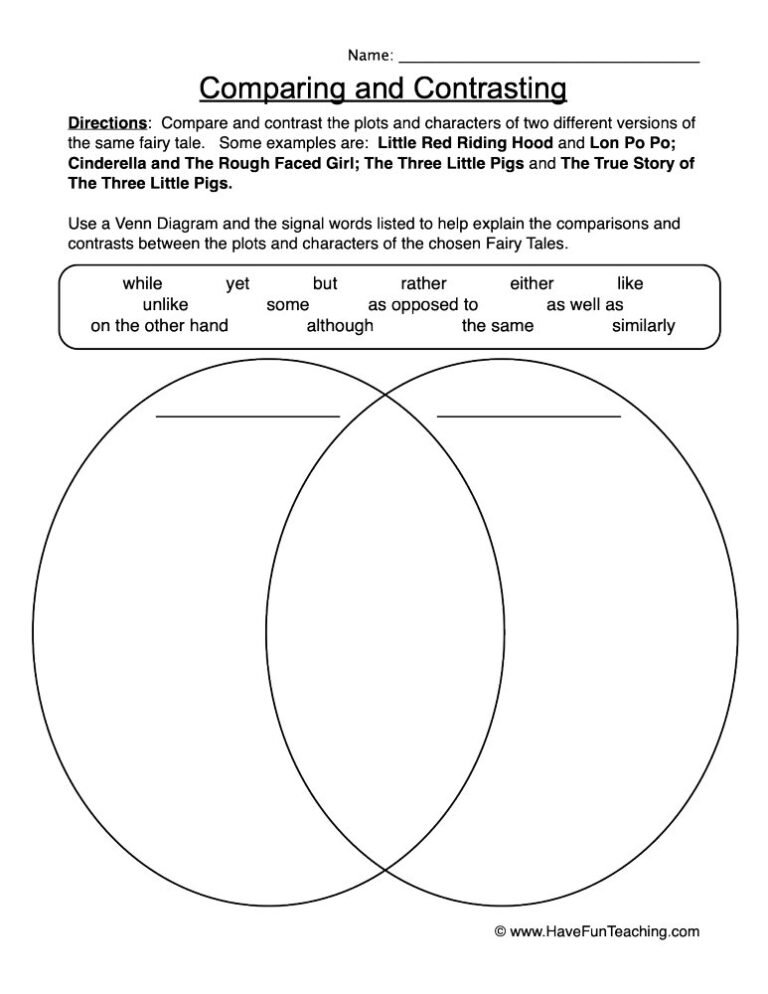 Venn Diagram Worksheets - Worksheets Day