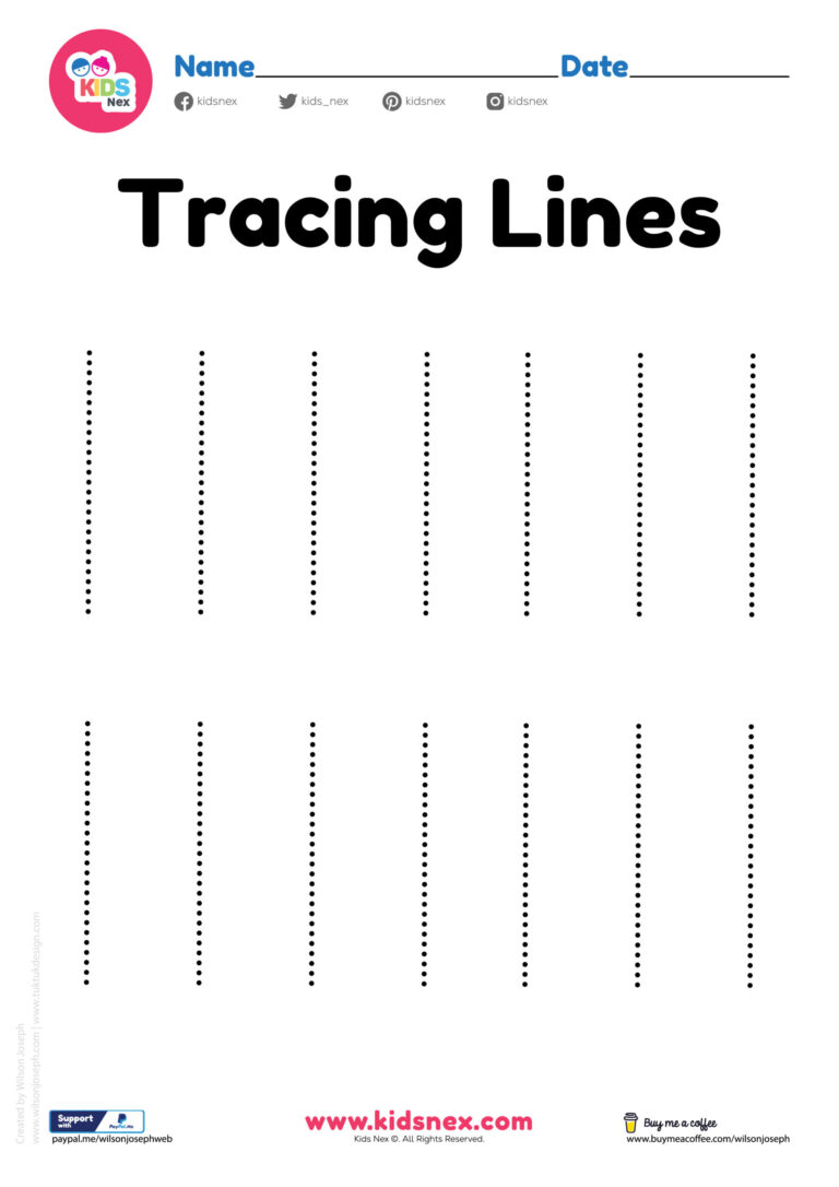 Trace Lines Down Worksheets - Worksheets Day