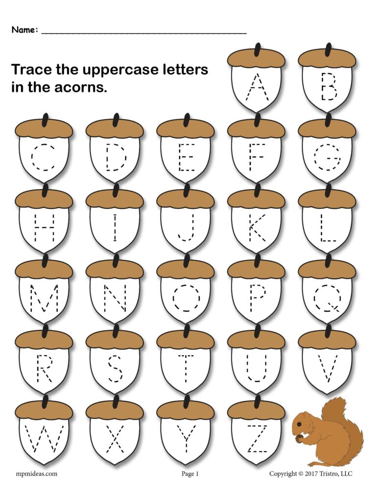 Autumn Themed Handwriting Worksheets - Worksheets Day