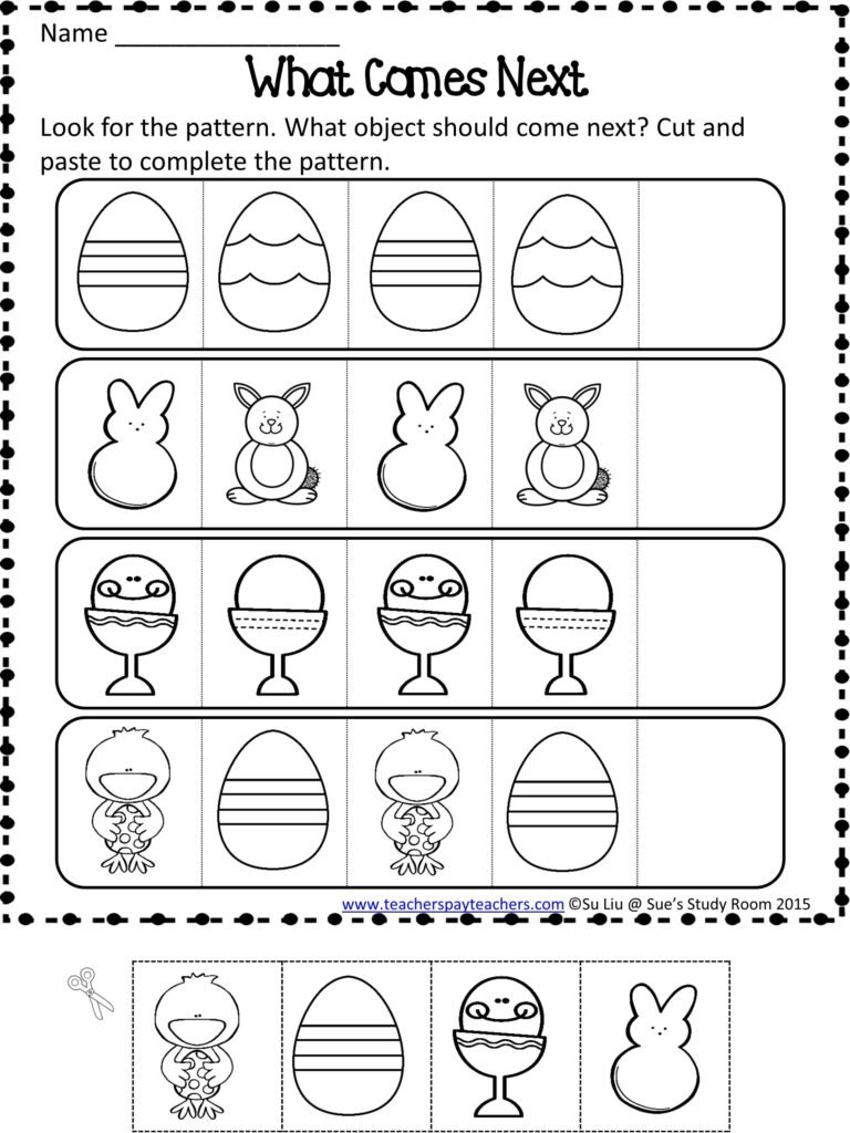 Easter Color The Patterns Worksheets - Worksheets Day