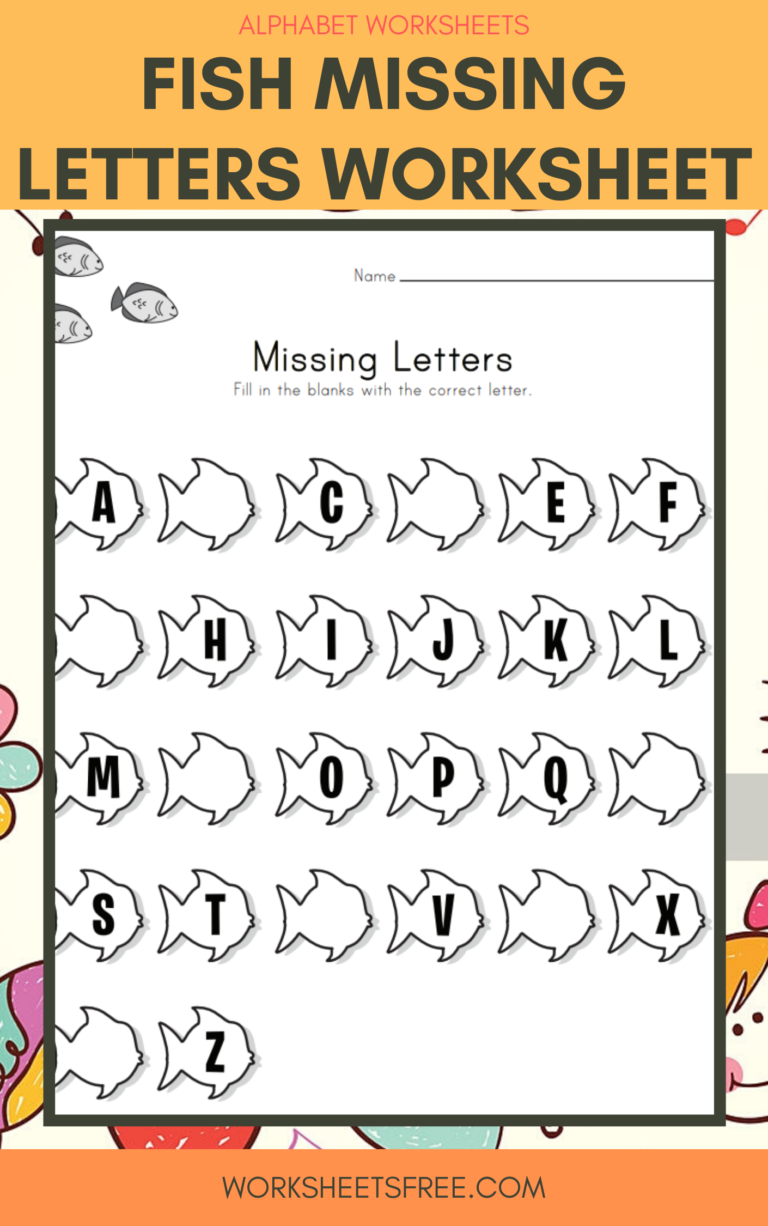 Fish Cut And Paste Missing Letters Worksheets - Worksheets Day
