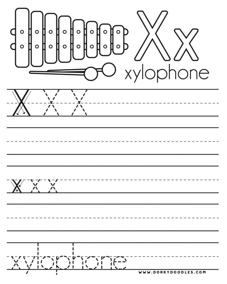 Alphabet Letter X Trace Write Find Color - Worksheets Day