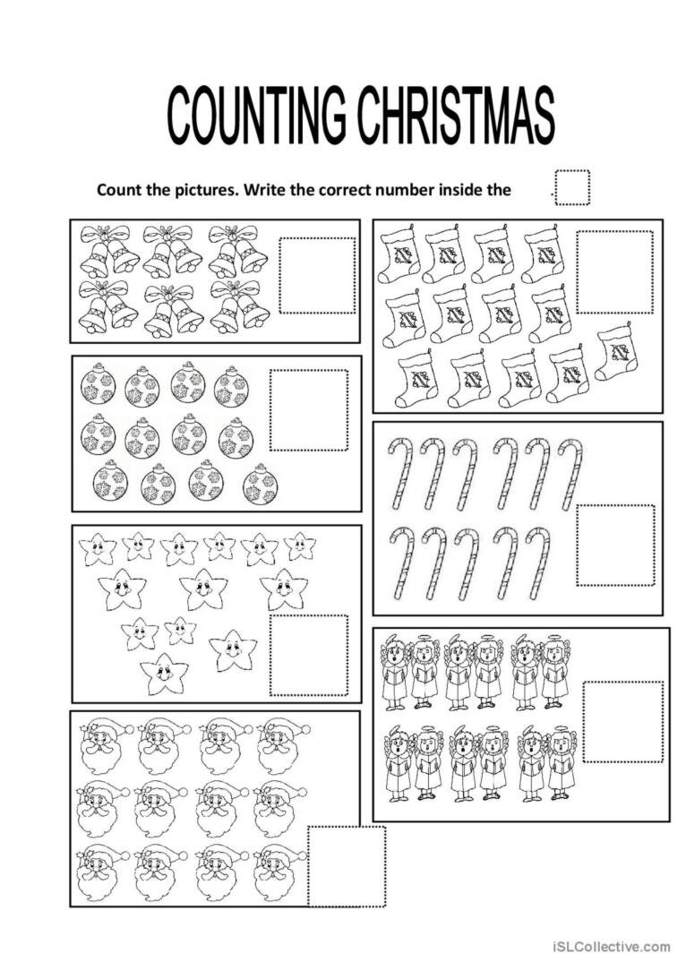 Christmas Counting Worksheets - Number Eighteen - Worksheets Day Christmas Counting Worksheets - Number Eighteen - Worksheets Day