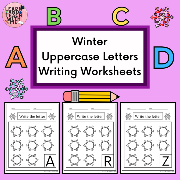 Winter Lowercase Letters Worksheets - Worksheets Day