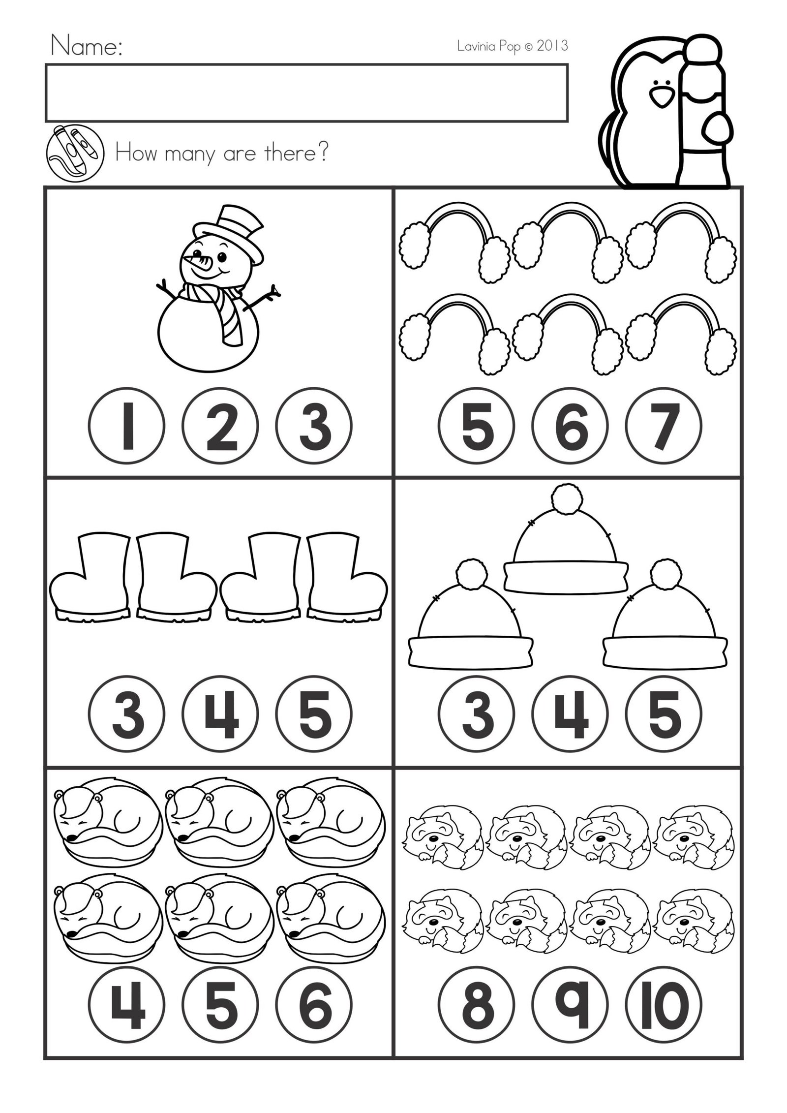 Winter Missing Numbers Worksheets - Worksheets Day