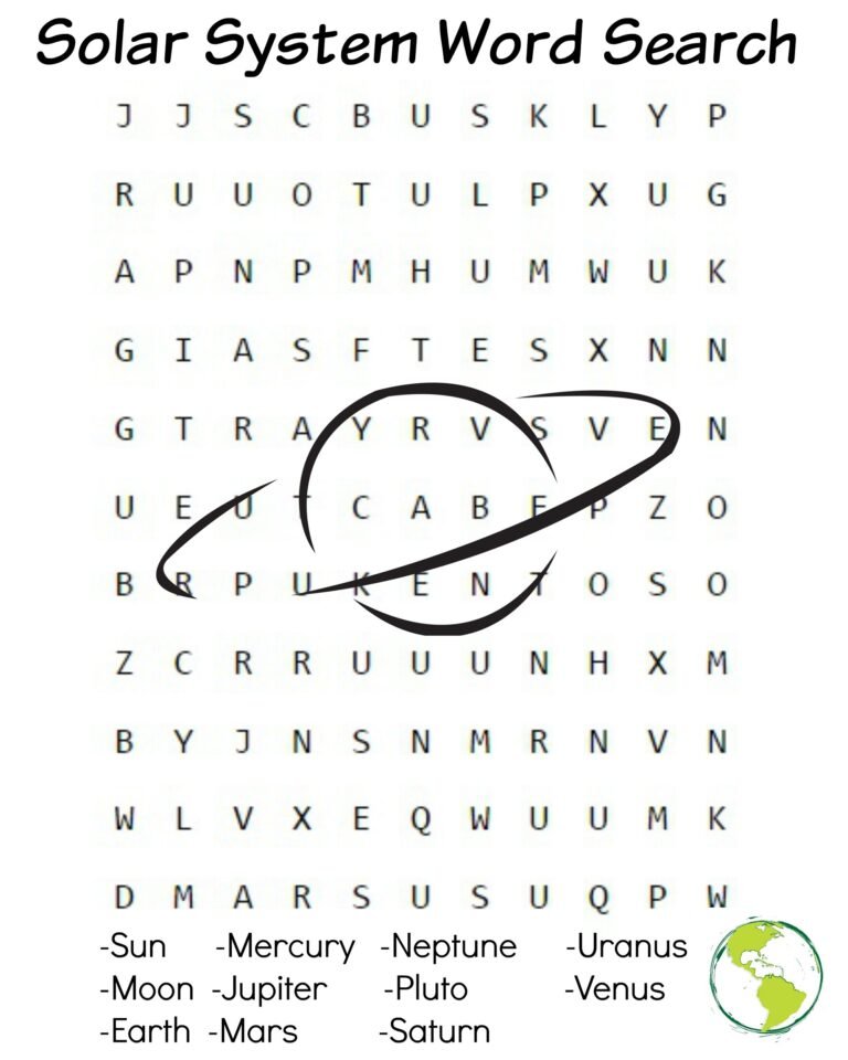 Outer Space Word Search Puzzle - Worksheets Day