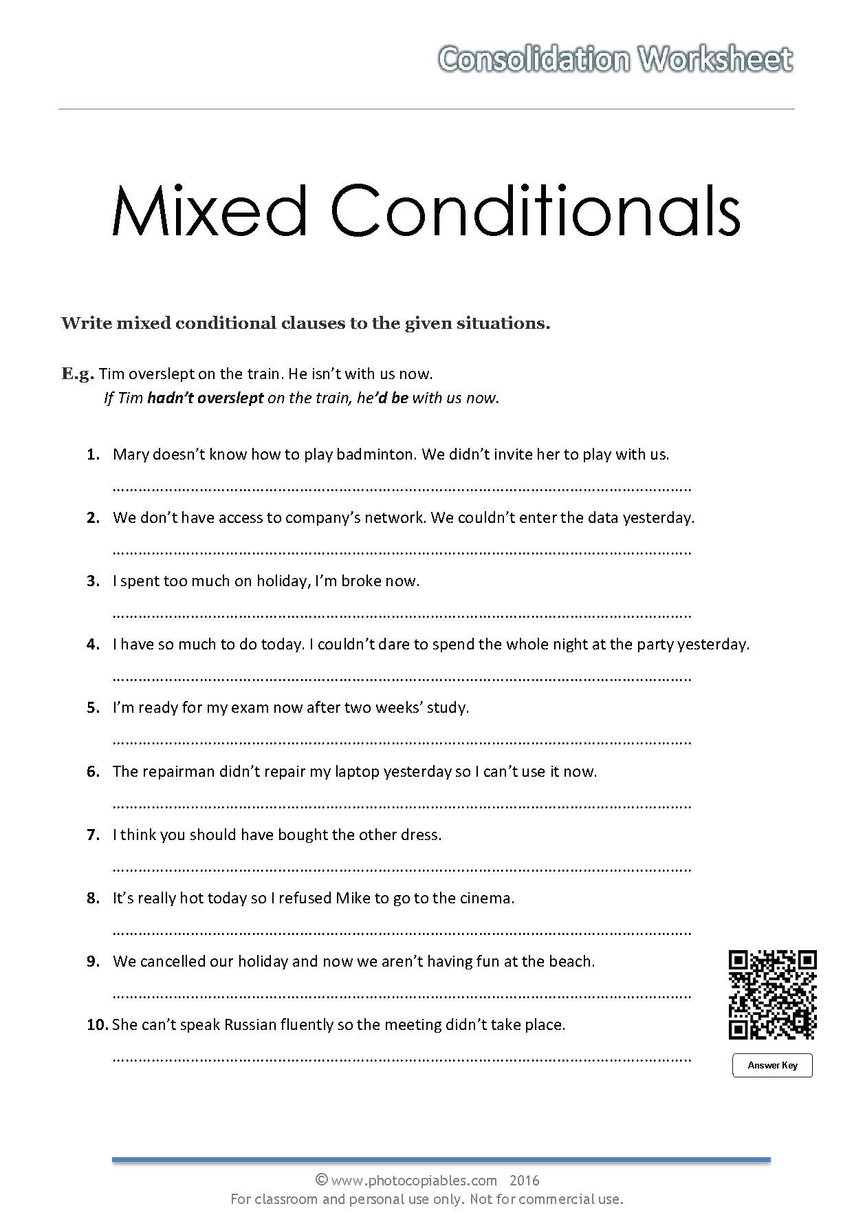 Mixed Conditional Sentences Exercises Worksheets - Worksheets Day Mixed Conditional Sentences Exercises Worksheets - Worksheets Day