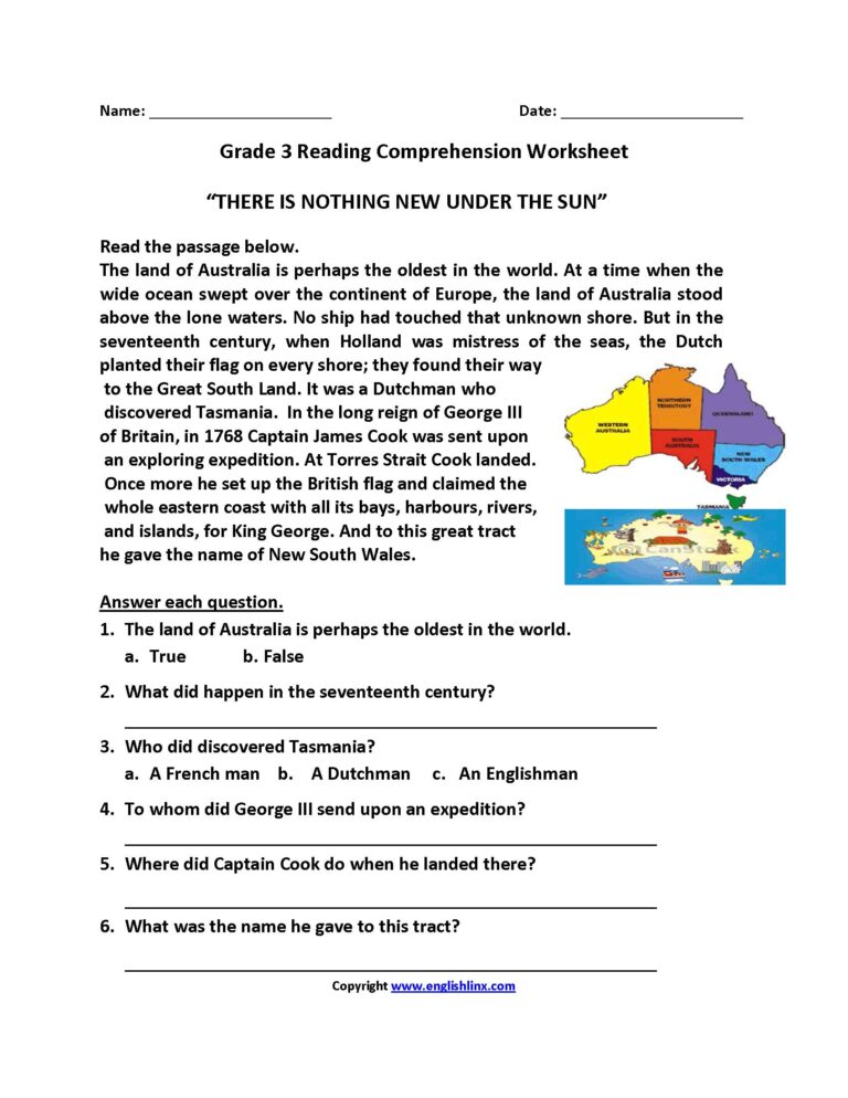 Year 6 Reading Comprehension Worksheets - Worksheets Day